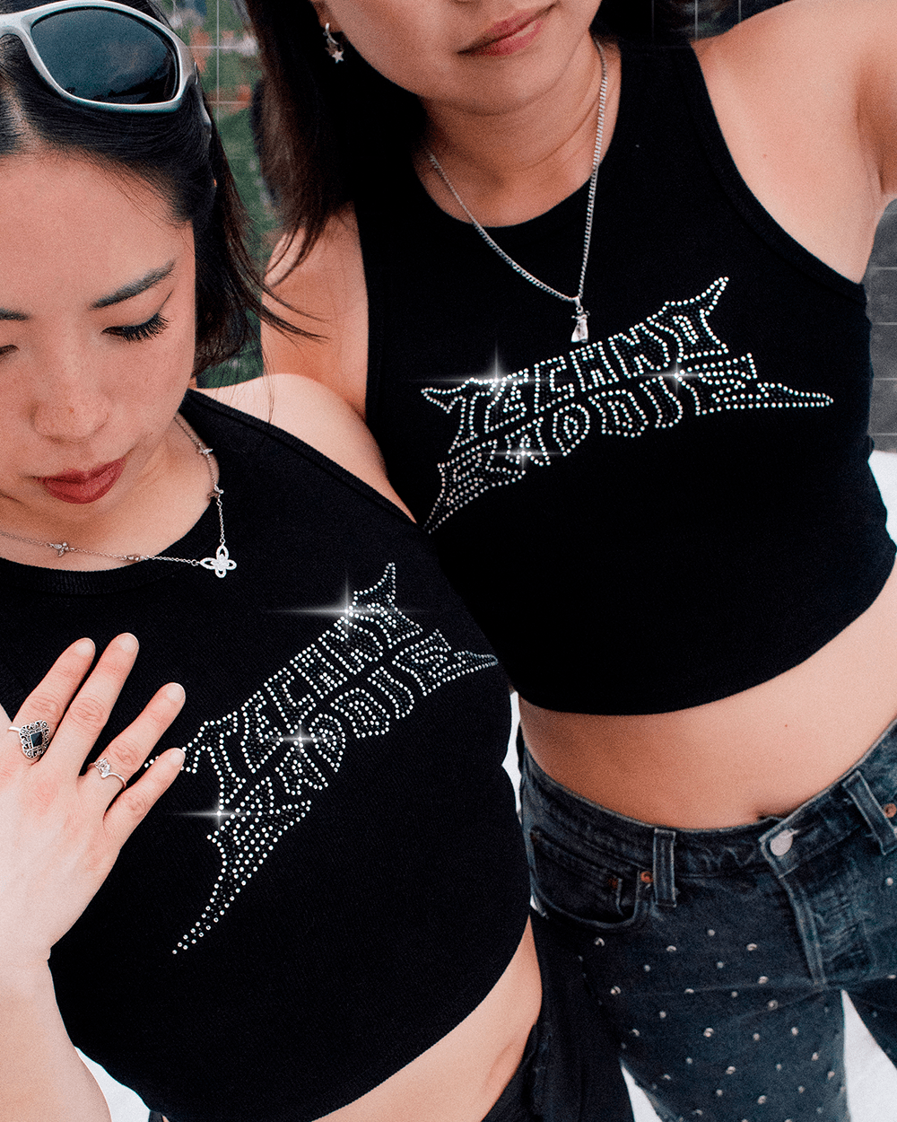 Techno Baddie - Rhinestone Top – Always Late
